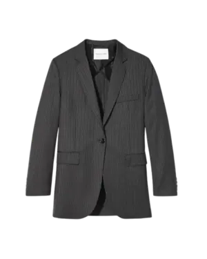 Veronica De Piante Renata Jacket In Wool Striped Suiting - Grey