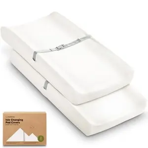 KEABABIES 2-pack Isla Changing Pad Covers Soft White