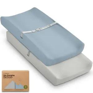 KEABABIES 2-pack Isla Changing Pad Covers Steel