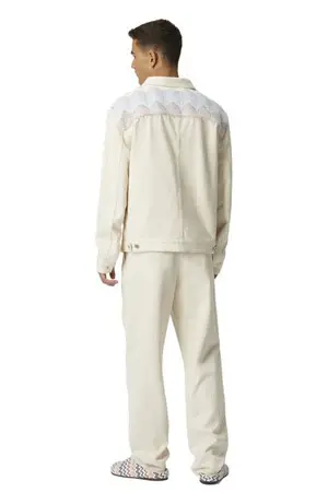 Missoni Denim Jacket With Chevron Knit Inserts