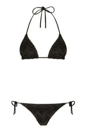 Missoni Zig Zag Lamé Viscose Bikini - Black & Lamé