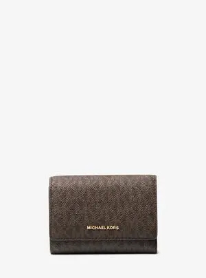 Michael Kors Bryant Medium Signature Logo Wallet In By - Brown