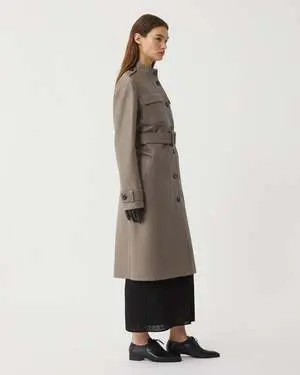Veronica De Piante Celine Nappa Leather Coat - Gray