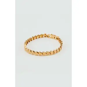 GWEN BELOTI Heart Etched Link Bracelet - Gold