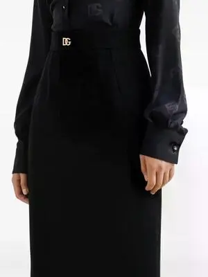 Dolce & Gabbana Pencil Skirt With Logo Plaque