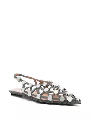 Attico Grid Ballerinas - Grey