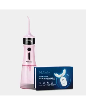 MYSMILE Everyday Smile Bundle Water Flosser And Teeth Whitening Kit - Pink