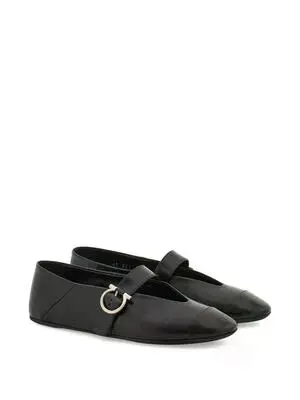FERRAGAMO Gancini Ballet Flats - Black