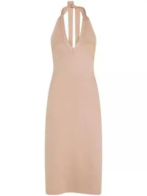 FERRAGAMO Knitted Halterneck Midi Dress