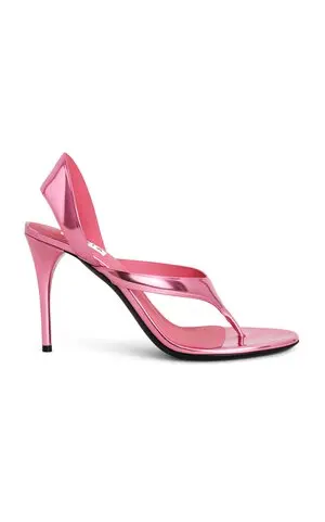 Alaïa Metallic Leather Thong Sandals - Pink