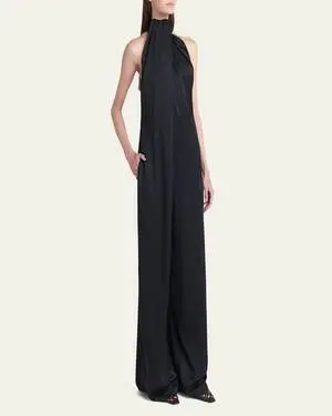 Stella McCartney Envers Draped Halterneck Jumpsuit