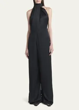 Stella McCartney Envers Draped Halterneck Jumpsuit