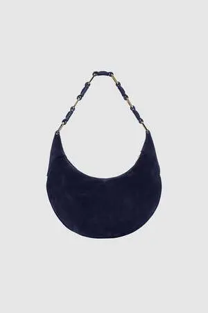 ANINE BING Kate Hobo Bag - Navy Suede