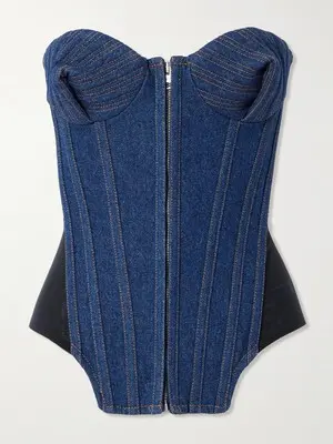 JEAN PAUL GAULTIER Mesh-trimmed Bustier Top