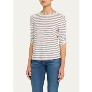Veronica Beard Waldorf Striped Tee - Black White