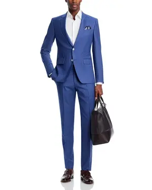 BOSS H-huge Textured Solid Slim Fit Suit