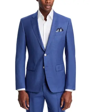 BOSS H-huge Textured Solid Slim Fit Suit