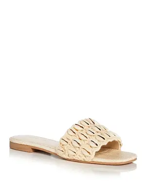 Aqua The White Lotus X Slide Sandals - Shell