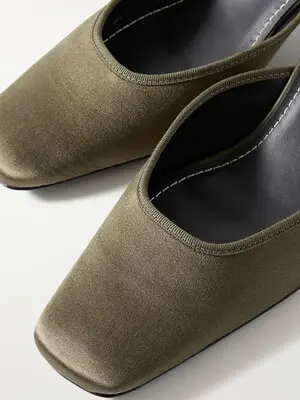 Staud Otto Satin Mules - Green
