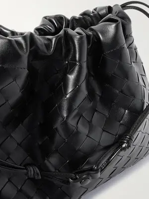 Bottega Veneta Medium Intrecciato Leather Clutch - Black