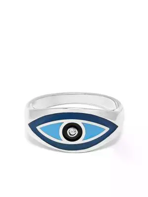 NIALAYA JEWELRY Evil Eye Ring - Silver