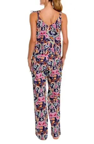 THE LAZY POET Amelie Mixed Print Cotton Pajamas - Blue