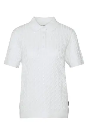 Barbour Cable Cotton Polo Sweater