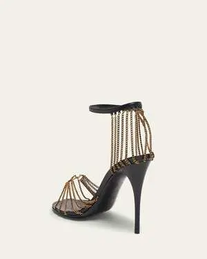 Saint Laurent Babylone Strappy Chain Stiletto Sandals