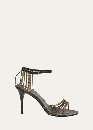 Saint Laurent Babylone Strappy Chain Stiletto Sandals