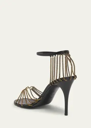Saint Laurent Babylone Strappy Chain Stiletto Sandals