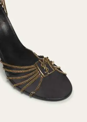Saint Laurent Babylone Strappy Chain Stiletto Sandals