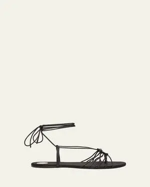 Saint Laurent Babylone Strappy Ankle-tie Sandals - Nero