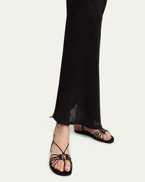 Saint Laurent Babylone Strappy Ankle-tie Sandals - Nero