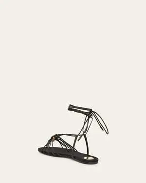 Saint Laurent Babylone Strappy Ankle-tie Sandals - Nero