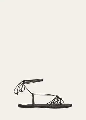 Saint Laurent Babylone Strappy Ankle-tie Sandals - Nero