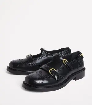 Sandro Leather Mary Jane Derby Shoes
