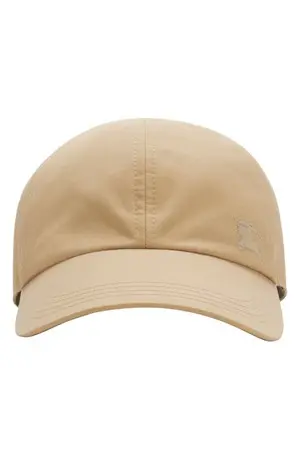 Burberry Equestrian Knight Design Cotton Gabardine Baseball Cap - Flax/ Sand