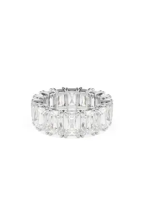 SWAROVSKI Matrix Baguette Crystal Eternity Ring - White Gold