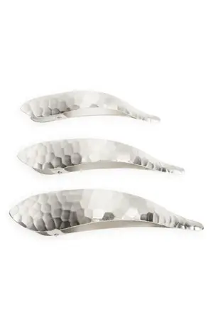FICCARE Ficcare Maximas Ice Hammered Hair Clip Silver Hammered