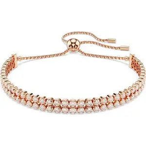 SWAROVSKI Matrix Crystal Double Row Slider Bracelet - Rose Gold/ White