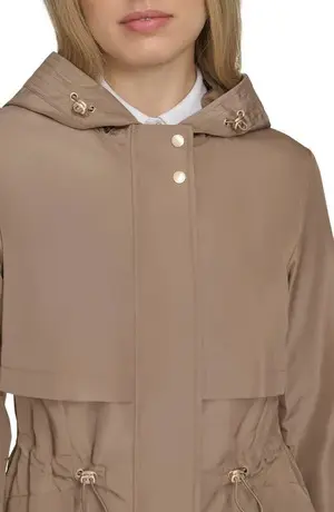 Cole Haan Hooded Trench Raincoat