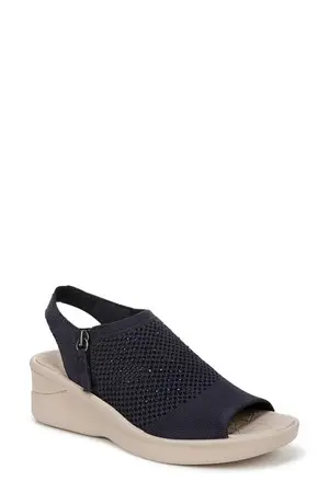 LIFESTRIDE Bzees Starlet Embellished Slingback Sandal - Navy Knit