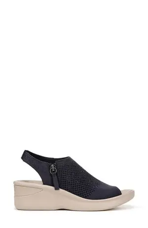 LIFESTRIDE Bzees Starlet Embellished Slingback Sandal - Navy Knit