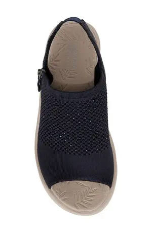 LIFESTRIDE Bzees Starlet Embellished Slingback Sandal - Navy Knit