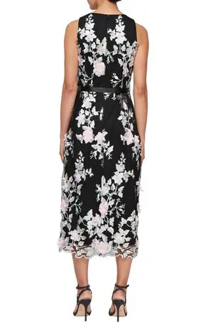 Alex Evenings Embroidered Sleeveless Midi Dress
