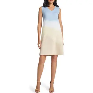 Misook Landscape Pattern Sleeveless Fit & Flare Dress