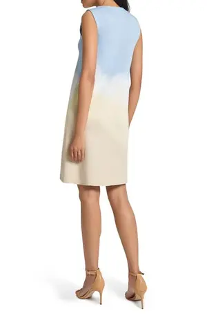 Misook Landscape Pattern Sleeveless Fit & Flare Dress