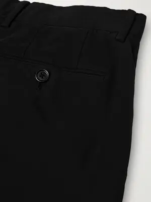Zegna Easy Straight-leg Garment-dyed Cotton-blend Chinos - Black