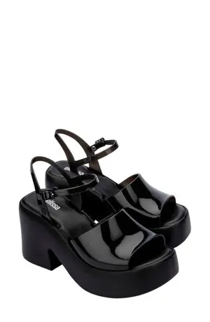 Women's Black Chunky Platform Sandals