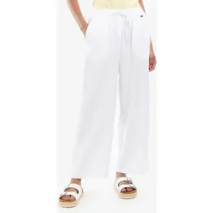 Barbour Christie Cotton & Linen Drawstring Pants - White